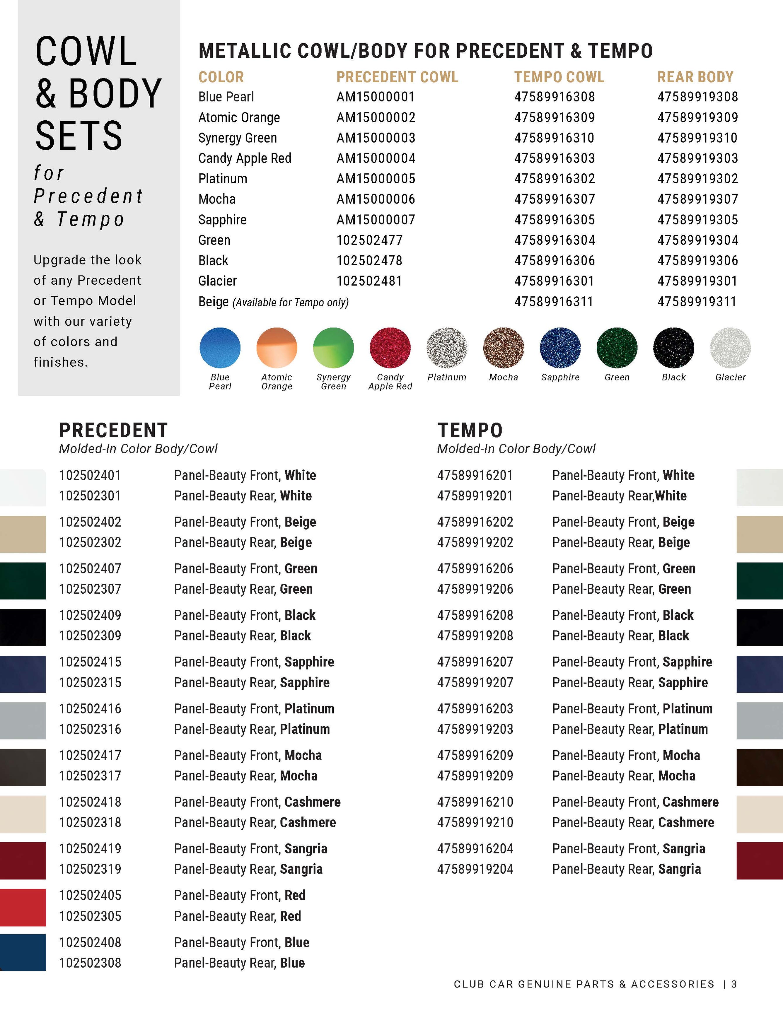 OEM BODY PARTS - CLUB CAR — GOLF CAR RANCH