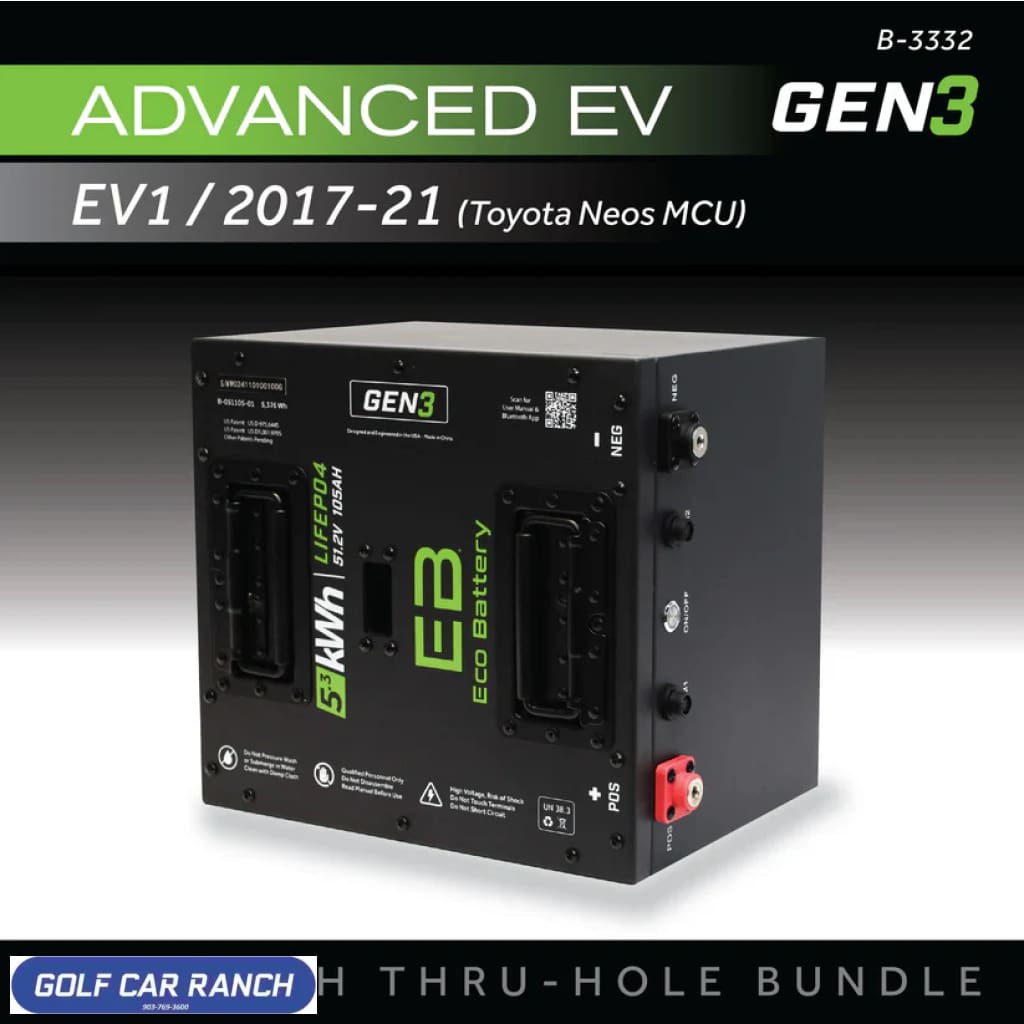 51V 105AH Thru-Hole Battery Bundle / Advanced EV EV1 / 2017-21 (Toyota ...